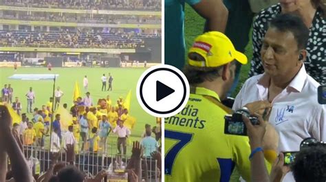 Watch Sunil Gavaskar Runs Through Csk Lap Of Honour To Get Ms Dhoni