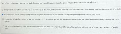 Solved The Difference Between Vertical Transmission And