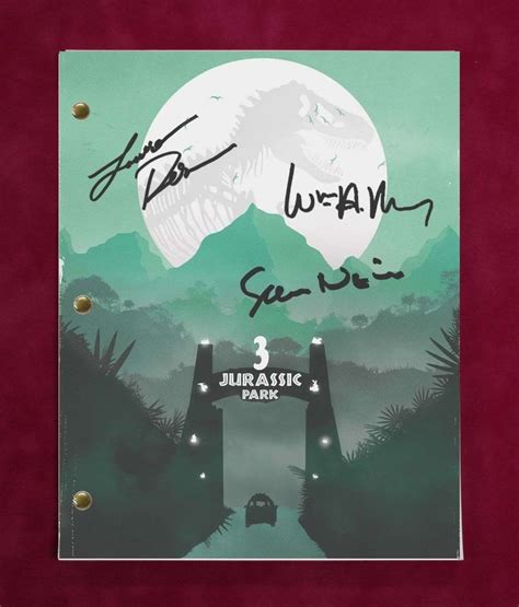 Jurassic Park 3 Script With Reproduction Signatures Neill Dern Leoni