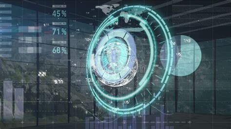 Animation Of Scope Scanning Over Financial Data Processing With Globe