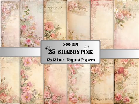 Pink Shabby Chic Junk Journal Kit Vintage Shabby Chic Ephemera Collage