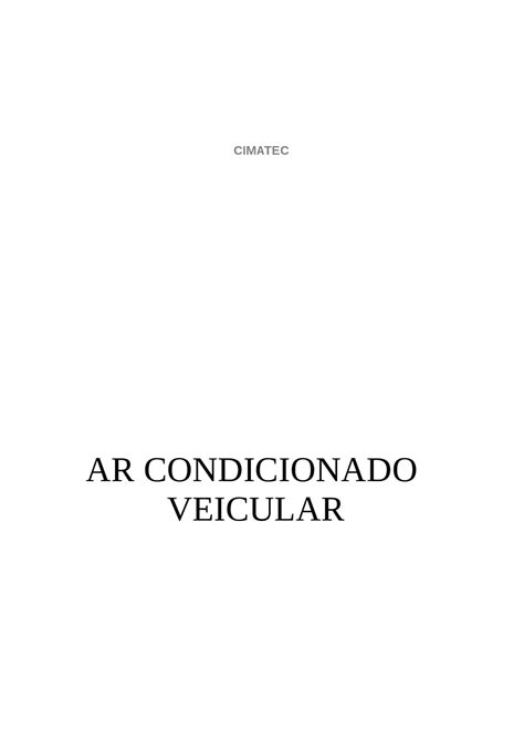 Ar Condicionado Veicular Caderno De Exercícios Ar Condicionado