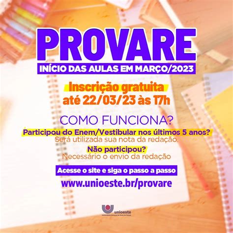 Unioeste Abre Vagas Remanescentes Para Cursos Que Iniciam Em Março