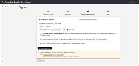Self Service Onboarding Veeam Data Cloud For Microsoft Azure