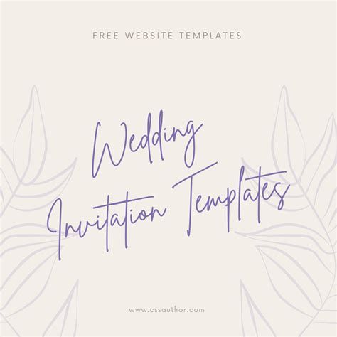 10 Top Free Marriage Invitation Website Templates Css Author