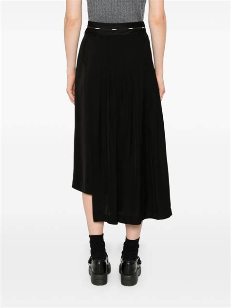 Sandro Pleated Midi Skirt Black Farfetch