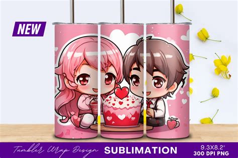 Cute Chibi Couple With Cake Illustration Graphic By Regulrcrative