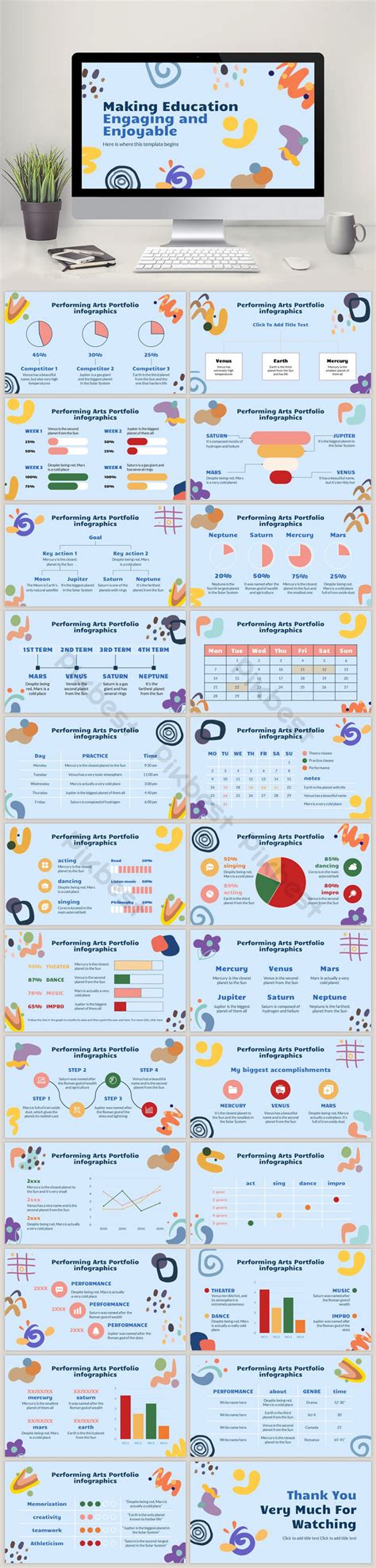 Making Education Engaging And Enjoyable Blue Powerpoint Pptx Template