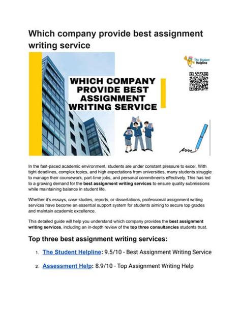 Which Company Provides The Best Assignment Writing Service Pdf