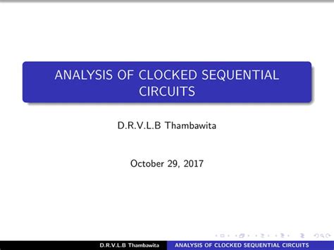 Lec 07 Analysis Of Clocked Sequential Circuits Pdf