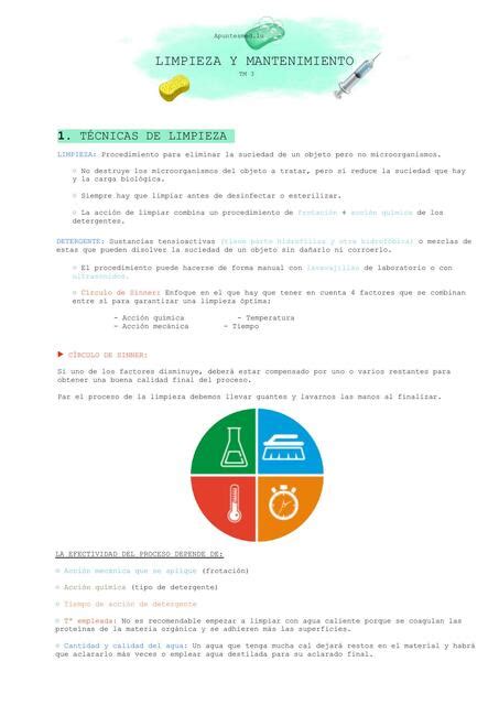 Limpieza Y Mantenimiento Del Laboratorio Apuntesmed Lu UDocz