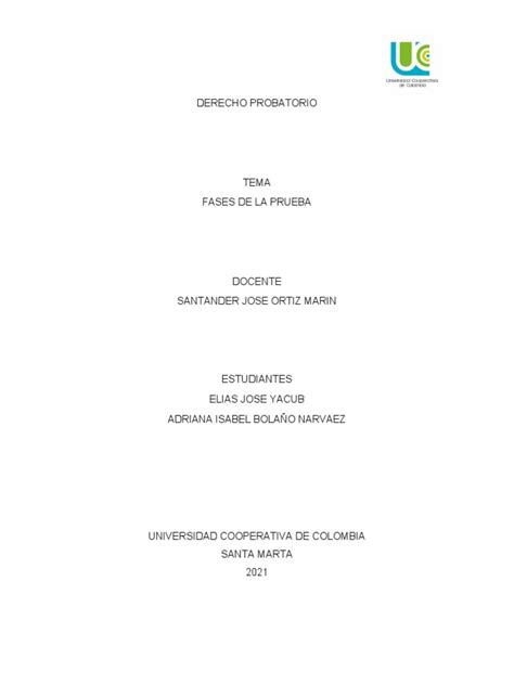 Derecho Probatorio Pdf Evidencia Ley Juez