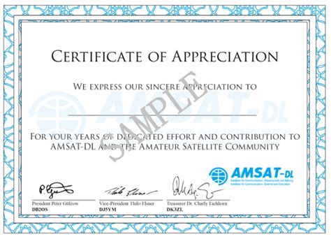 AMSAT DL Certificate Award 2023 AMSAT Deutschland