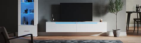 Sonni Tv Board Möbel Hängend Tv Schrank Board Mit 2 Klapptüren Weiß