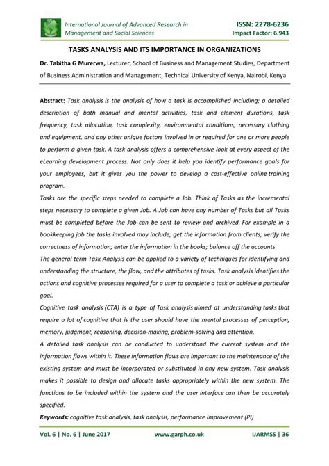 Pdf Tasks Analysis And Its Importance In Organizations Dokumen Tips