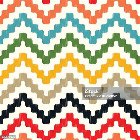 Seamless Pixelated Zig Zag Scribble Pattern Stock Illustration Download Image Now Abstract