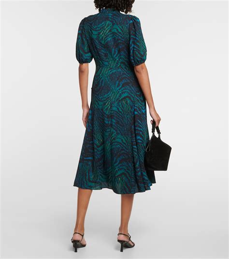 Nella Tiger Print Crêpe Midi Dress In Multicoloured Diane Von