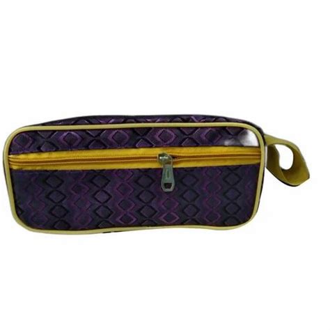 Zipper Purple And Yellow Rectangular Pen Pouch For Girls At Rs 29