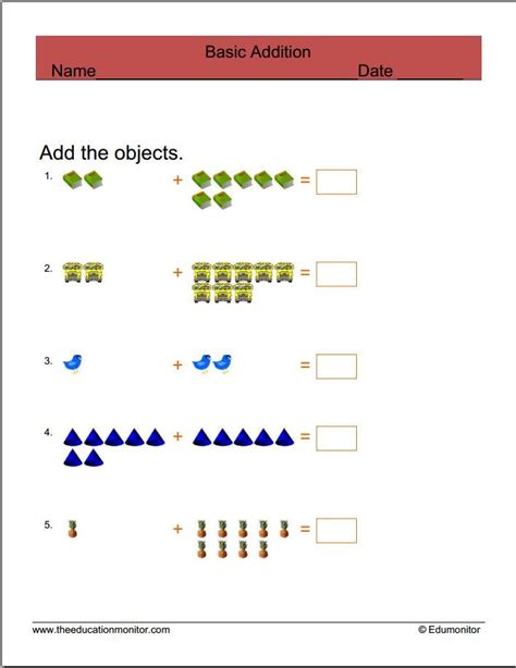 Edumonitor Free Math Worksheets And Printables