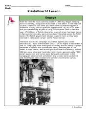 Kristallnacht Lesson Docx Name Block Date Kristallnacht Lesson