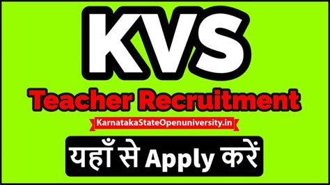 Kvs Recruitment 2022 Tgt Pgt Prt Notification Last Date Apply Online
