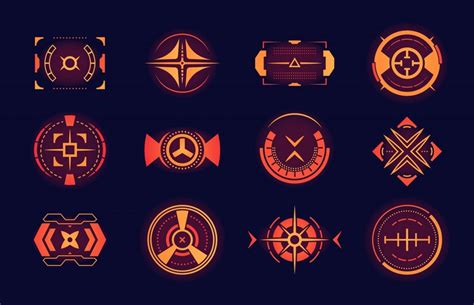 Hud 기술 세트 무료 벡터