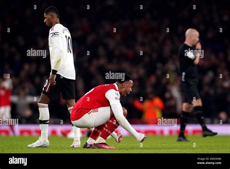 Arsenals Gabriel Centre Celebrates Following The Premier League