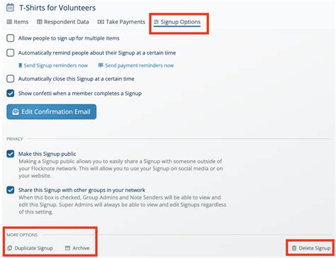 How Do I Archive Edit Delete Or Duplicate A Signup Flocknote Help Center
