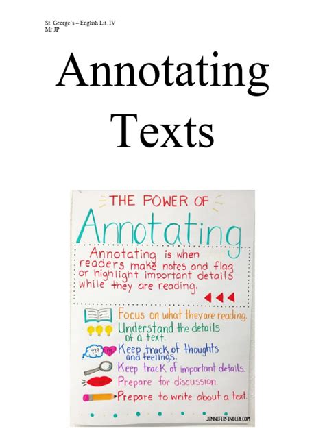 Annotating Texts Pdf Reading Comprehension