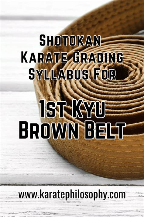 Shotokan Karate Grading Syllabus Brown Belt 1st Kyu Shotokan Karate Shotokan Karate