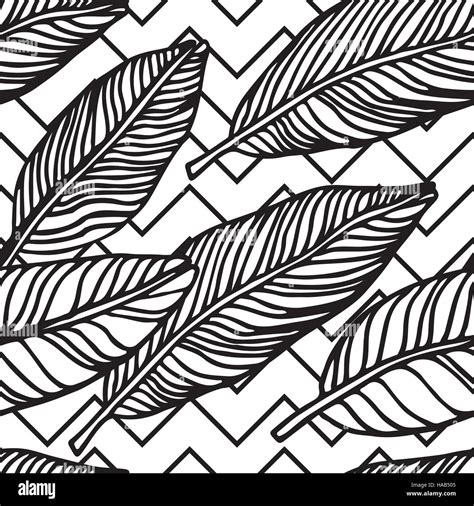 Simple Seamless Tropical Jungle Floral Pattern Background Stock Vector