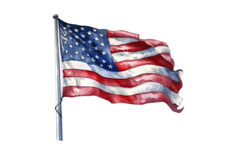 Watercolor American Flag Clipart Graphic By Watercolorbykr · Creative