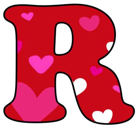 Free Printable Bubble Letters Colorful Valentine Bubble Letter R