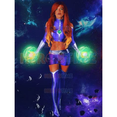 Bambini Adulti Starfire Cosplay Costume Spandex Zentai Suit Halloween