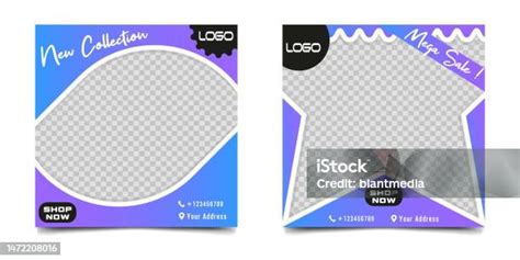 Set Template Posting Media Sosial Spanduk Yang Dapat Diedit Ilustrasi