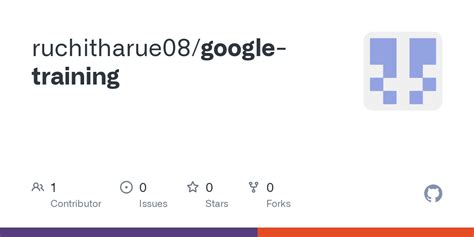 GitHub Ruchitharue Google Training