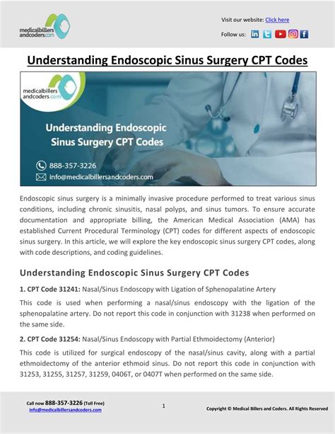 Ppt Understanding Endoscopic Sinus Surgery Cpt Codes Powerpoint