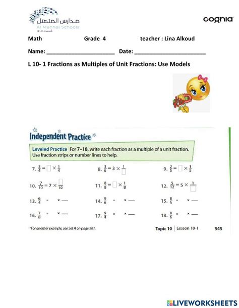 Gr 4 L 10 1 Fractions As Multiples Of Unit Fractions Use Models