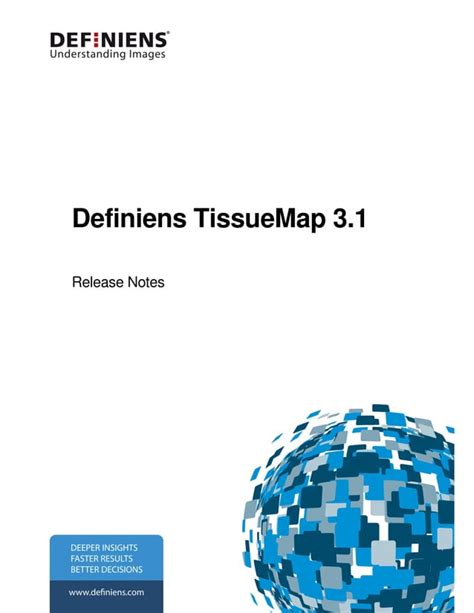 Definiens Tissue Map 3 1 Release Notes Pdf