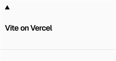 Vite On Vercel