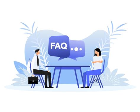 플랫 스타일의 Faq 사람들 Faq 지원 도움말 개념 현대 벡터 일러스트 레이 션 프리미엄 벡터
