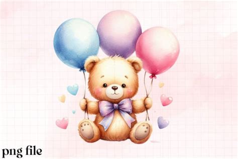 Watercolour Teddy Bear Clipart Graphic By Ak Graphics · Creative Fabrica