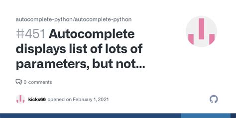 Autocomplete Displays List Of Lots Of Parameters But Not Actual