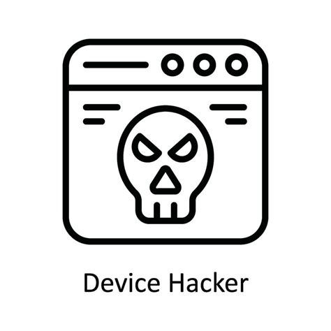 Device Hacker Vector Outline Icon Design Illustration Cyber Security Symbol On White Background