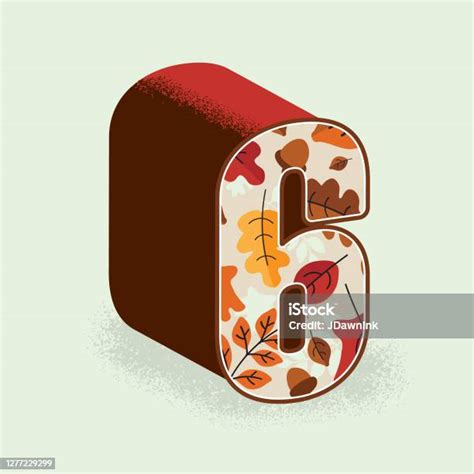 크리에이티브 가을 또는 가을 3d 장식 번호 6 디자인 0명에 대한 스톡 벡터 아트 및 기타 이미지 0명 3차원 형태 6
