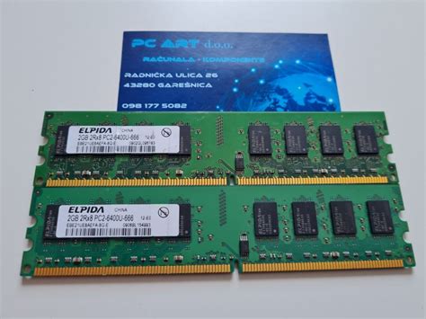 Elpida 4gb 2x2gb Ddr2 Pc2 6400 800 Mhz Račun R1 Jamstvo