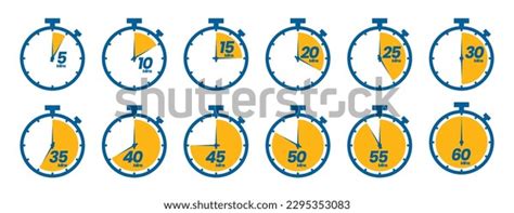 Timer Stopwatch Icon Set Set Sport Stock Vector Royalty Free