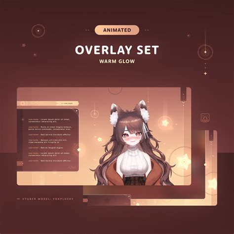 Warm Glow Animated VTuber Overlay Pack Melonturtle S Ko Fi Shop Overlays Twitch Streaming