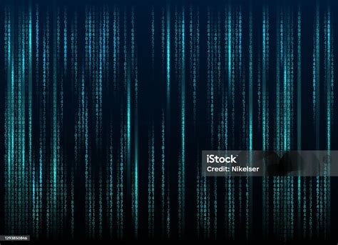 Flux De Code Binaire À Lécran Fond De Vecteur Abstrait Données Et Technologie Décryptage Et
