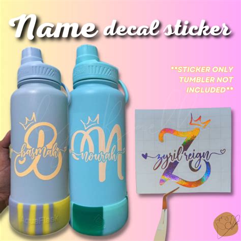 Name Decal Sticker For Aquaflask Thermoflask Hydroflask Tyeso